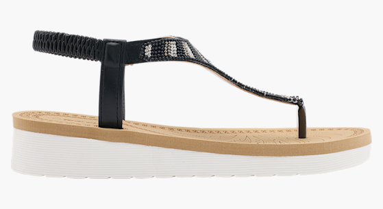 Graceland Sandale cu separator între degete Negru | DEICHMANN