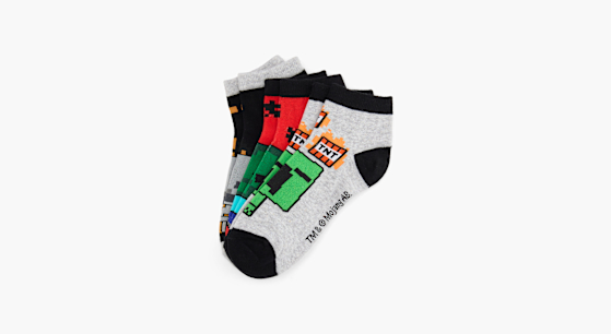 Minecraft 3x Sneaker-Socken Grau | DEICHMANN