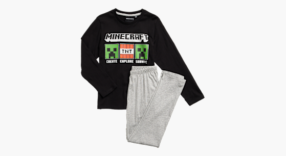 Minecraft Nachtwäsche Grau | DEICHMANN