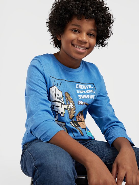 Minecraft Manches longues Bleu | DEICHMANN