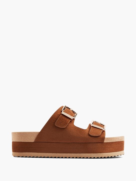 Graceland Footbed sandal Brown | DEICHMANN