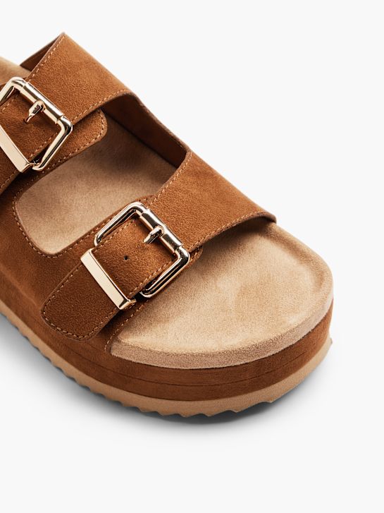 Graceland Footbed sandal Brown | DEICHMANN