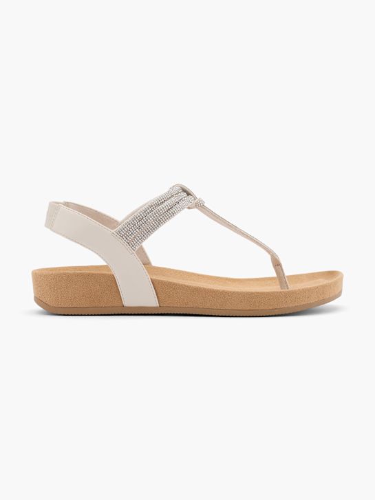 Graceland Sandale cu separator între degete Ecru | DEICHMANN