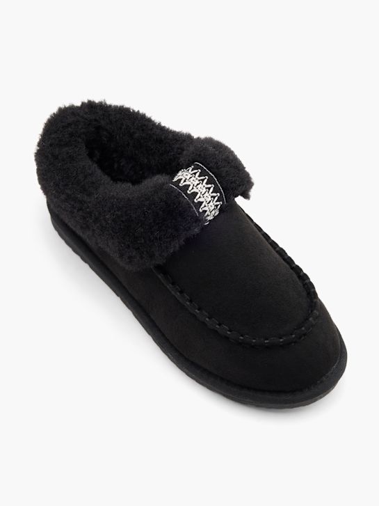 Graceland Plišane kućne papuče Crna | DEICHMANN