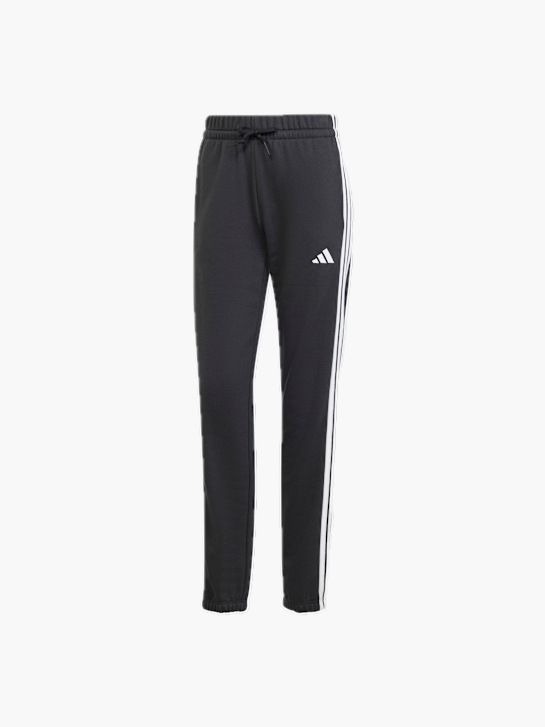 adidas Essentials 3-Streifen French Terry Cuffed Hose Schwarz | DEICHMANN