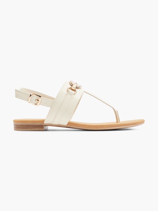 Graceland Sandale cu separator între degete Bej | DEICHMANN