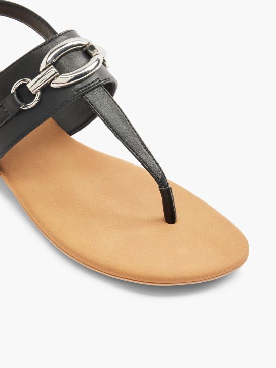 Graceland Sandale cu separator între degete Negru | DEICHMANN