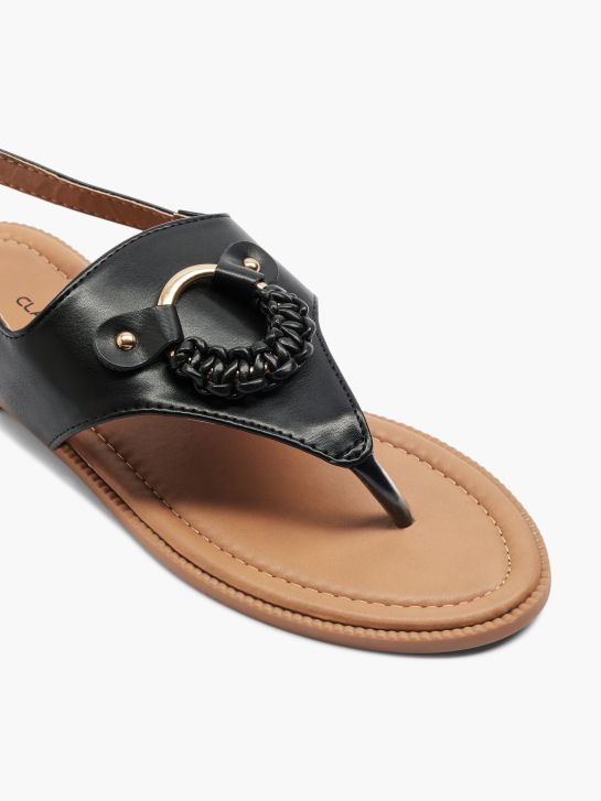 Claudia Ghizzani Sandale cu separator între degete Negru | DEICHMANN