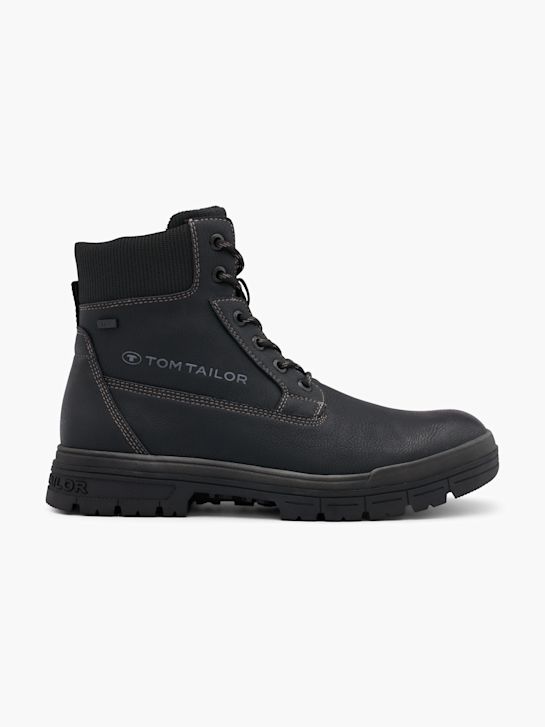 TOM TAILOR Ghete cu șireturi Negru | DEICHMANN