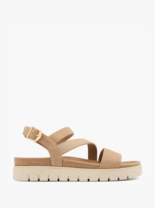 Graceland Sandale cu separator între degete Bej | DEICHMANN