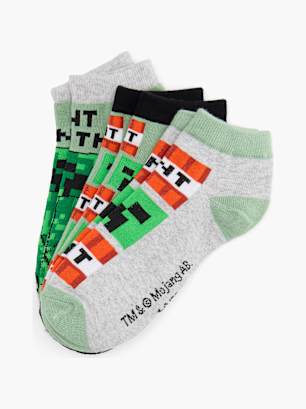Minecraft 3x Sneaker-Socken Grau | DEICHMANN